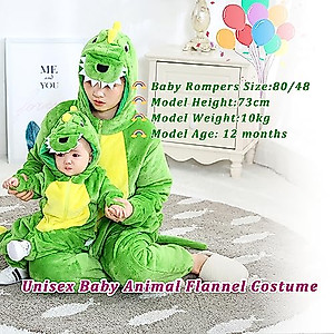 TONWHAR Infant And Toddler Halloween Cosplay Costume Kids' Animal Outfit Snowsuit(24-30 Months/Height:36"-39",Green Dinosaur)