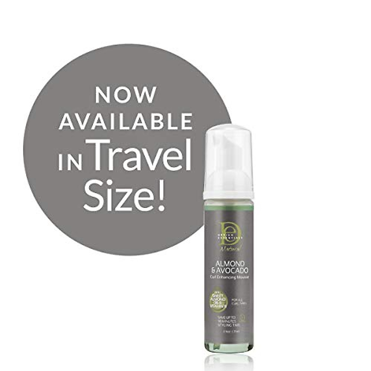 Design Essentials Curl Enhancing Hair Mousse for Curly Hair; Almond and Avocado Collection, 2.5 Ounce