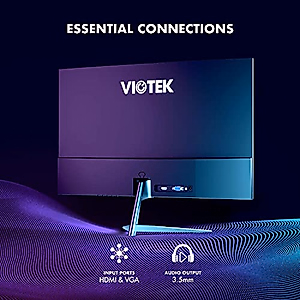 Viotek NBV24CB2 24-Inch Curved Monitor, 75 Hz Full-HD Frameless Monitor for Home, Office & Gaming | VGA, HDMI, 3.5mm | Adaptive Sync w/Superior Dead Pixel Policy + 3Yr Performance Promise