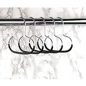 Mawa by Reston Lloyd Accessory Non-Slip Space-Saving Clothes Hanger Hook for Scarves, Style G1, Set of 5, Black