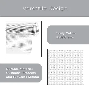 Smart Design Classic Grip Shelf Liner – 18in x 5ft – Non-Adhesive Drawer Liner with Strong Grip Helps Protect and Personalize Your Home Organization and Storage – White