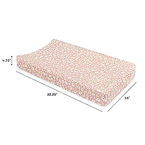 Babyletto 100% Quilted Organic Cotton Changing Pad Cover, GOTS-Certified, Fitted 360°, Ultra-Soft and Breathable Muslin - Daisy