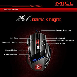 Ergonomic Mouse Wired Game Mice 5500 DPI Silent Gamer Mouse