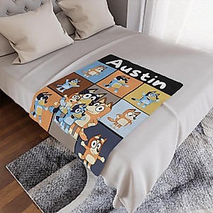 Plush Travel Throw Blanket - Blue and Bingo Blanket Measures 30x40 Inches Super Soft & Cozy Travel Accessories