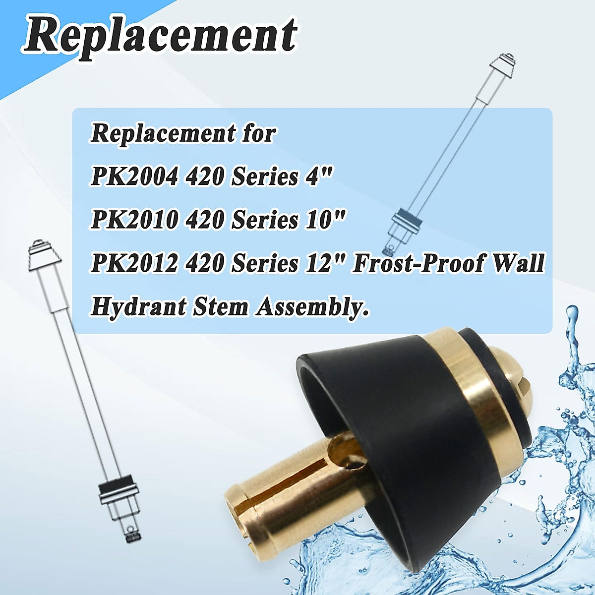 Ebrmeiwo PK2016 420 Series Springless Check Assembly, CHK Valve, Replacement Part for Frost-Proof Wall Hydrant Stem Assembly