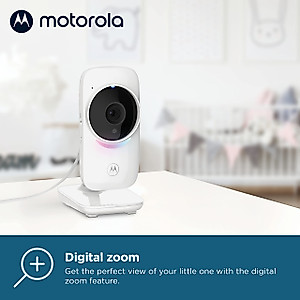 Motorola VM482 ANXL Indoor Video Baby Monitor W/Camera & Mood Light, 1000ft Range, 2.8" Color Screen, 1-Way Audio, Manual Pan/Tilt, Digital Zoom, Sound Level Indication, Night Vision