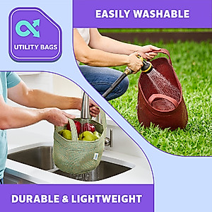 Coolaroo 2-Pack Medium & Large-Utility Grocery and Storage Bin Bags, Brick