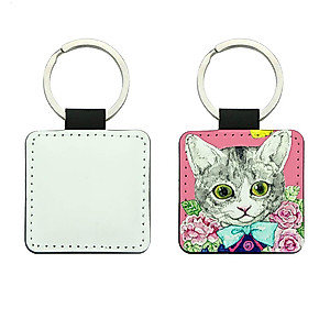 Valyria Sublimation Blank Keychain 2024 Christmas Ornaments Sublimation Keychains PU Leather Keyrings