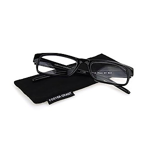 Foster Grant Men's Sloan Square Reading Glasses, Black/Transparent, 59 mm + 1.75