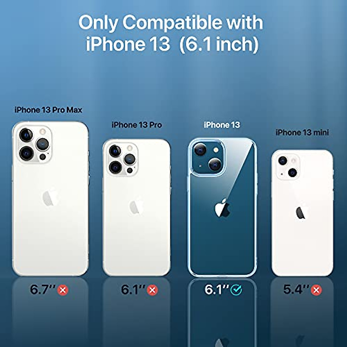 Miracase Crystal Clear for iPhone 13 Case/iPhone 14 Case [Not Yellowing] Shockproof Protective Anti-Scratch Light Weight Slim Cover Clear Back 6.1 inch