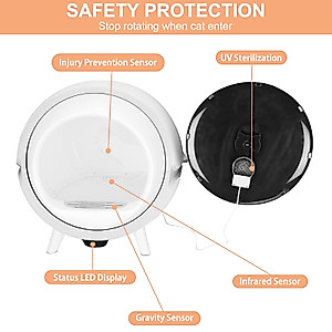 Self-Cleaning Cat Litter Box, FRAPOW No Scooping Automatic Cat Litter Box Safety Protection Extra Large Cabin Weight Sensor APP Control Timer Smart Cat Litter Box Washable Cleaning Cabin