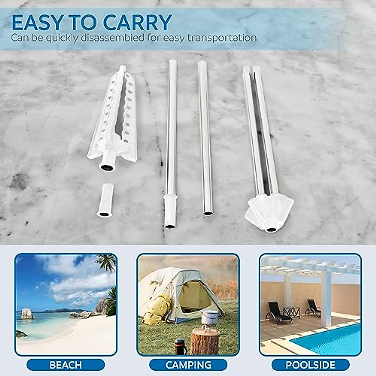 Laundry Drying Rack Foldable 59 Inch Clothes Drying Rack, 3 Rotatable Arms & 4 Sturdy Legs, Folding Clothes Racks for Hanging Clothes in Small Areas (White)