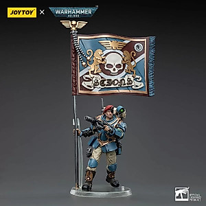 JoyToy Warhammer 40k: Astra Militarum Tempestus Scions Command Squad 55th Kappic Eagles Banner Bearer 1:18 Scale Figure