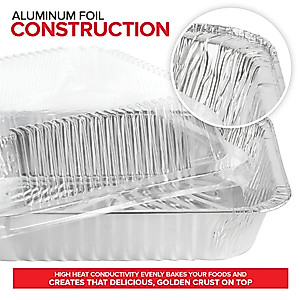 Stock Your Home 9x13 Disposable Baking Pan with Lid (10 Pack) Heavy Duty Aluminum Cake Pans with Lids, Clear Plastic Cover, Food Container for Lasagna, Casserole, Brownie, Rectangular Sheet Tray