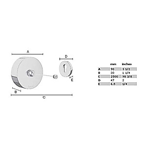 Smedbo Outline Clothes Line Retractable, Polished Chrome, 9 x 3 x 9 cm, Silver