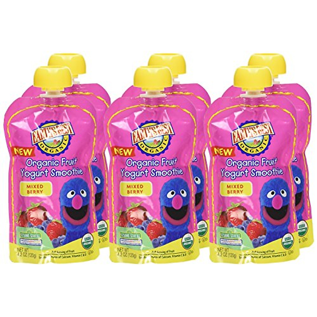 Earth's Best, Organic Fruit Yogurt Smoothie, Mixed Berry (Pack of 6)