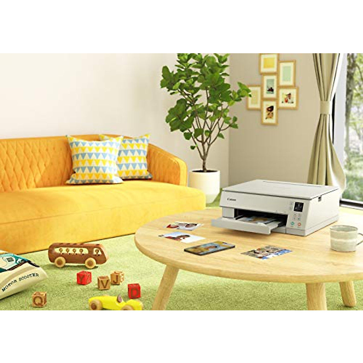 Canon TS6320 All-in-One Wireless Color Printer with Copier, Scanner and Mobile Printing, White, Works with Alexa