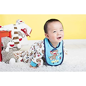 Baby Starters Baby Snuggle Blanket and Toy with Satin, Sock Monkey, 14 inches