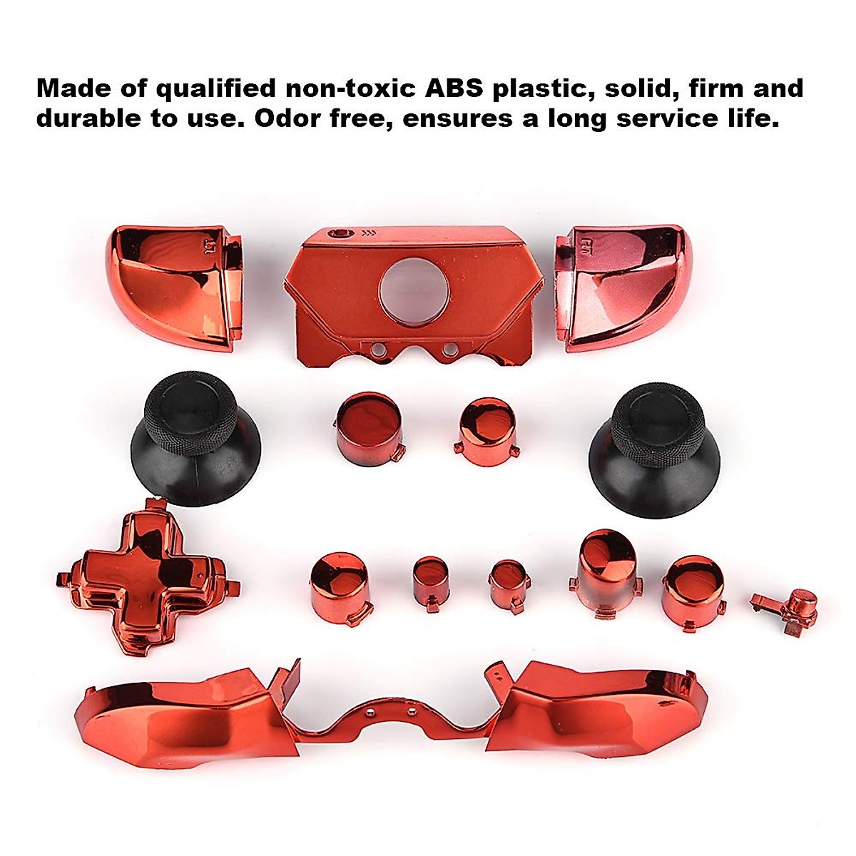 Controller Mods, Thumbsticks ABXY Buttons Replacement Parts for Microsoft One One S X Controller(Red)