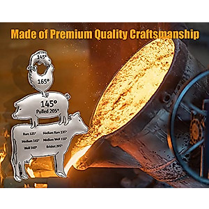 2023 Upgraded Meat Temperature Metal Magnet&Chart with Internal Temperatures Cooking Time,BBQ Smoking Meat Accessories Grilling Gifts for Smoker Men Dad Unique,Cute Meat Tempe Guide Magnet Decor