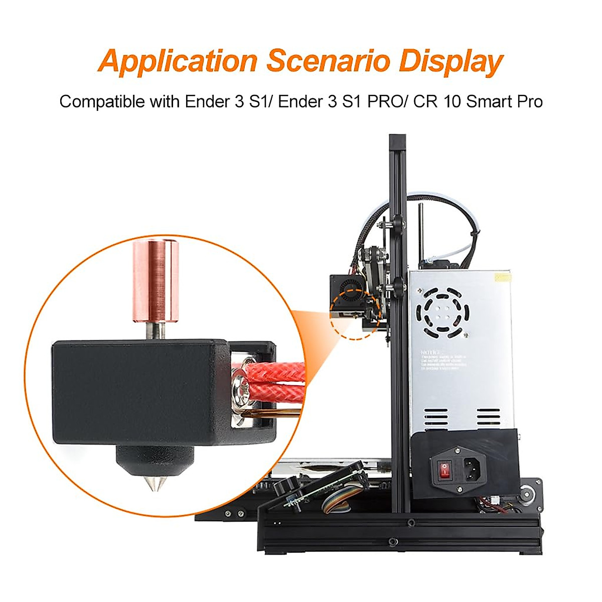 Sprite Extruder Upgrade Heater Block Kit for Creality, Ender 3 S1 Pro Hotend with 5 Copper Plated Nozzles and 4 Silicone Socks, Fit for Ender 3 S1, Ender 3 S1 Pro, CR10 Smart Pro