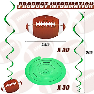 Gersoniel 30 Sets Football Party Decorations Football Hanging Swirls 2024 Football Birthday Decorations Game Day Sports Theme Party Supplies Indoor Outdoor Decor