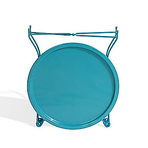 Atlantic urbSPACE Metal Side Table - Stylish Folding Tray Table, Sturdy Steel Construction with Wear-Resistant Powder Coating, PN in Capri Breeze