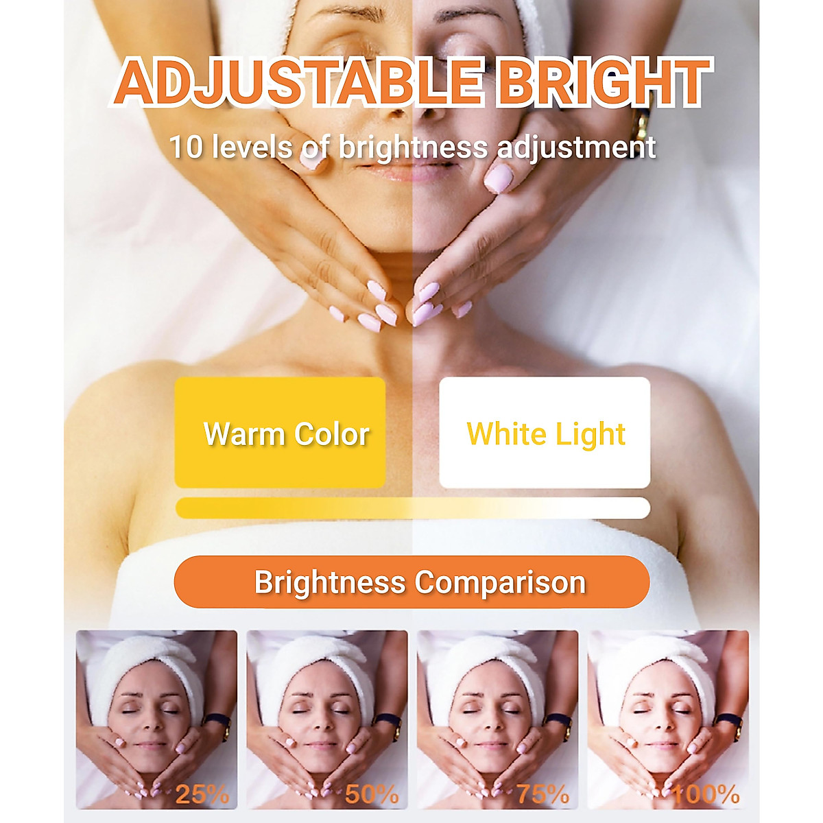 Jectse Half Moon Desk Lamp, 28 Inch Nail Desk Lamp LED Half Moon Light Nail Light with 10 Brightness and 7 Colors, Dimmable Half Moon Lamp for Nails Lash Extension Tattoo (US Plug)