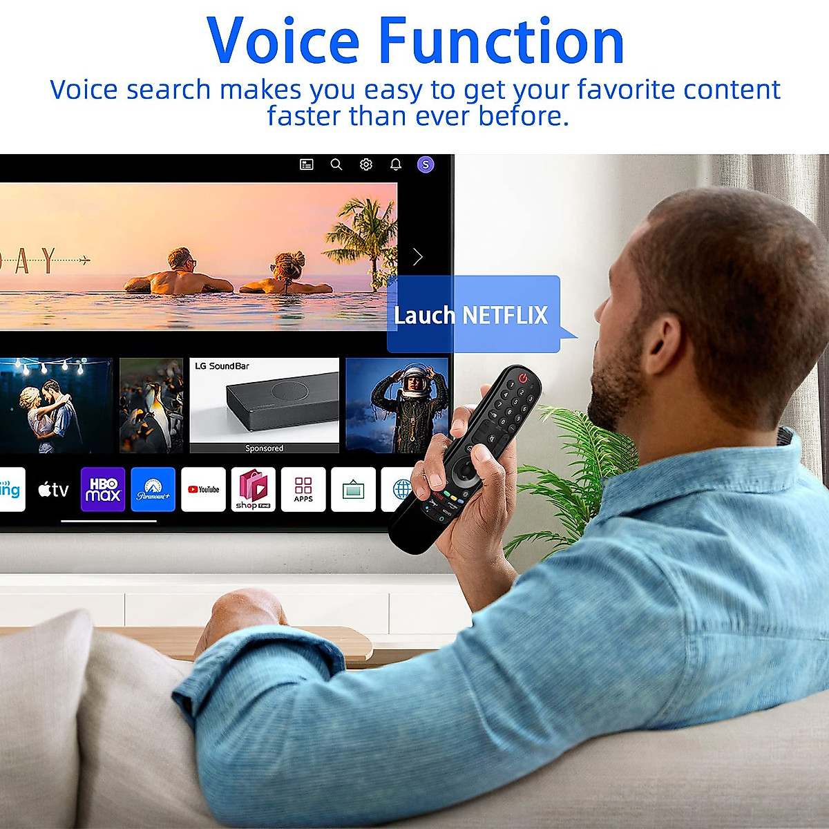 Gvirtue Voice Remote AN-MR21GA for 2021 LG-Magic-Remote, Replacement for LG UHD OLED QNED NanoCell 4K 8K Smart TV, with Pointer and Voice Function