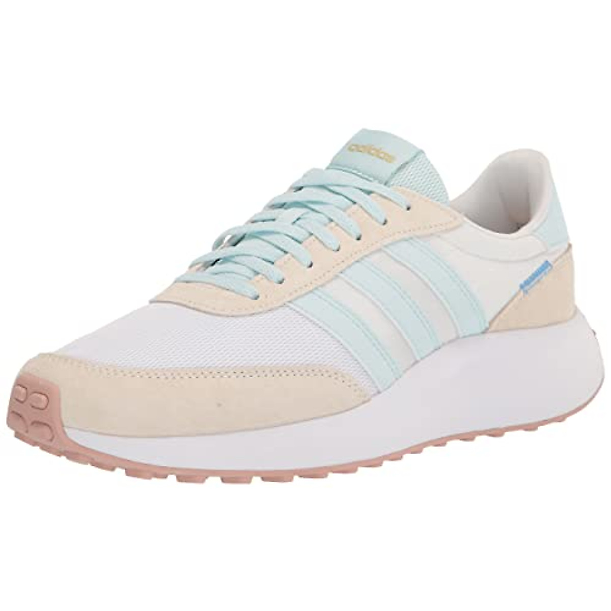 adidas Women's 70s Running Shoe, FTWR White/Almost Blue/Off White, 8