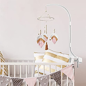 24 Inch Baby Crib Mobile Holder,Baby Bed Bell Holder,Removable Crib Mobile Arm,Double Hole Adjustable Bed Bell Holder-Easy to Install