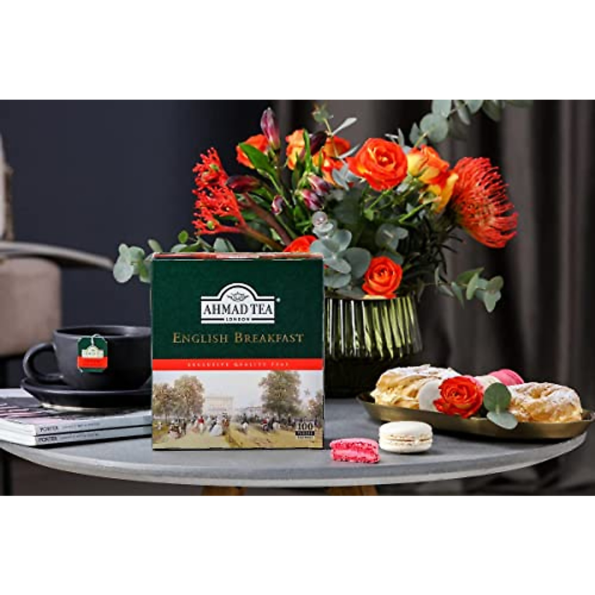 Ahmad Tea Black Tea, English Breakfast Teabags, 100 ct - Caffeinated and Sugar-Free