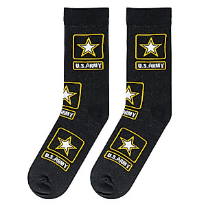 Crazy Socks US Army Fun Print Novelty Crew Socks for Men