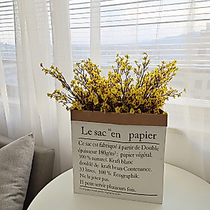 Momkids 6 Pcs Babys Breath Artificial Flowers Gypsophila Bouquet Bulk Fake Plastic Silk Flower Real Touch Faux Floral for Home Bedroom Kitchen Garden Wedding Christmas Party DIY Decor (Yellow)