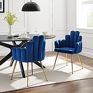 Modway Viceroy Dining Chairs, Gold Navy