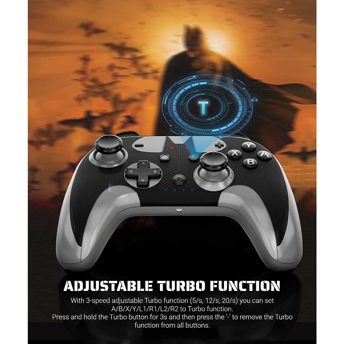 arVin Bluetooth Controller for iPhone/iPad/iOS/Android/Tablet/Switch Controller, Wireless Gaming Gamepad for iPhone14/13/12/11, Samsung Galaxy S22/S21/S20 Ultra with Phone Holder, Back Button, Turbo