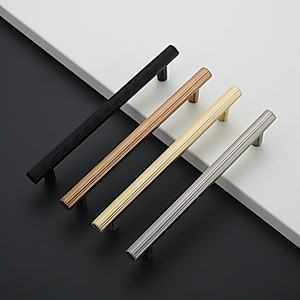 KNOKLOCK 10 Pack 3.75 Inch(96mm) Kitchen Cabinet Handles Brushed Brass Cabinet Pulls Gold Kitchen Cabinet Hardware Drawer Pulls for Dresser Cupboard Wardrobe