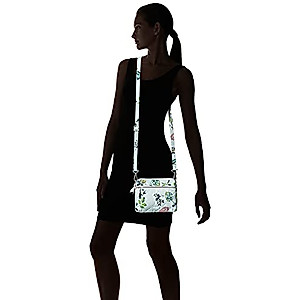 Vera Bradley Women's Performance Twill RFID Medium Triple Compartment Crossbody Purse, Seawater Blooms, One Size