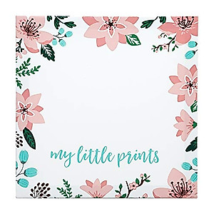 Kate & Milo Floral Baby Print Canvas, DIY Baby Handprint Or Footprint Art, Babyprints Keepsake Wall Art, Baby Girl Nursery Decor, New And Expecting Parents Gift, Floral Canvas