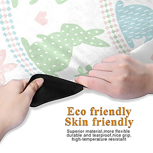 OTVEE Cute Bunnies Yoga Mat for Women Non Slip Ultra Thin 1 MM Travel Yoga Mat with Carrying Bag Suede Fitness Exercise Mat for Yoga Pilates Workout Routines Camping
