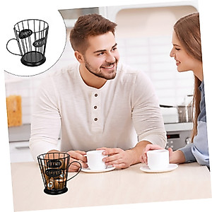 SHOWERORO Storage Basket Fruit Serving Basket Capsule Holder Coffee Station Organizer Coffee Storage Cup Metal Wire Cup Coffee Holder Basket Metal Wire Mug Counter Wire Basket Iron Office