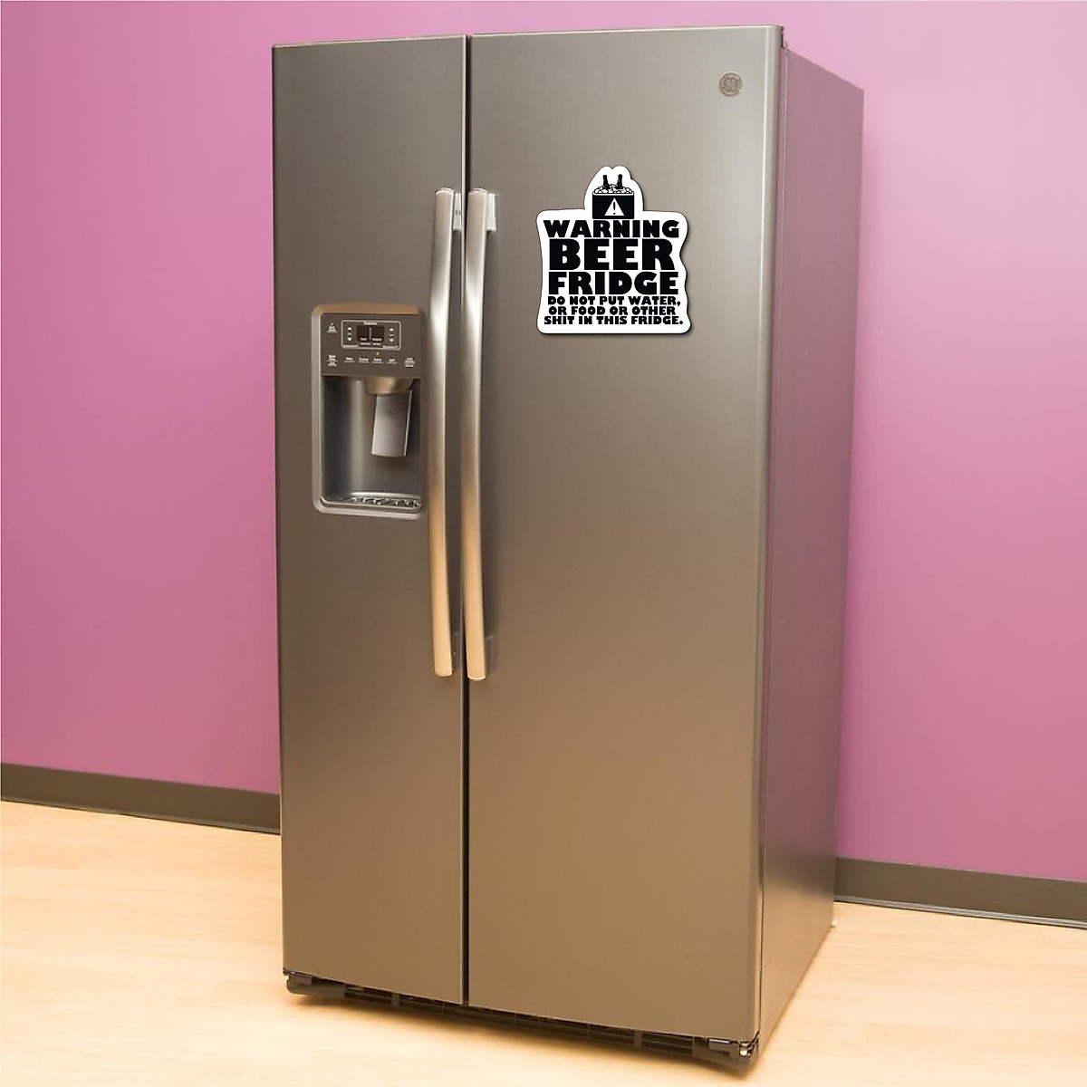 Warning Beer Fridge Magnet. Do not Place Food or Other Contaminants in This Fridge. Measures 5 x6 inches. |PM888|
