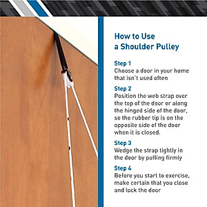 BodyMed Shoulder Pulley – at-Home Rehab System – Over-The-Door Physical Therapy Equipment – Recommended for Shoulder Exercises, Stretching, & Recovery After Surgery