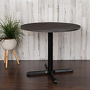 EMMA + OLIVER 36" Round Multi-Purpose Conference Table in Rustic Gray-Meeting Table for Office