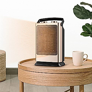 Outdoor Garden Heater Space Heater, 1500W/750W Ceramic Table Heater with Thermostat, Tip-Over and Overheat Protection, Portable Electric Heater with Handle for Indoor Use Patio Hea