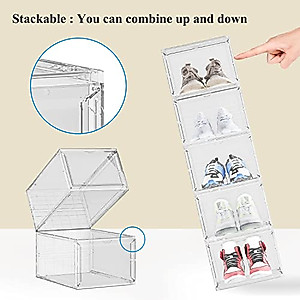 REETEC Shoe Box, 3 Pack Shoe Organizer for Closet,Shoe Rack for Closet,Shoe Display Case, Shoe Storage,Shoe Boxes Clear Plastic Stackable(Transparent)