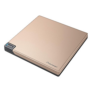 Pioneer External Blu-ray Drive BDR-XD08G USB 3.2 Gen1 (USB Type-C) / 2.0 Slim Portable BD/DVD/CD Writer Gold