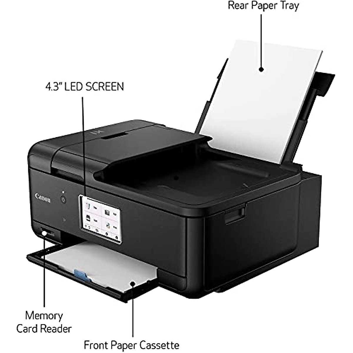 Canon All-in-One Printer Copier Scanner Fax Auto Document Feeder Photo and Document Printing Airprint (R) and Android Printing + Bonus Set of Ink and Printer Cable