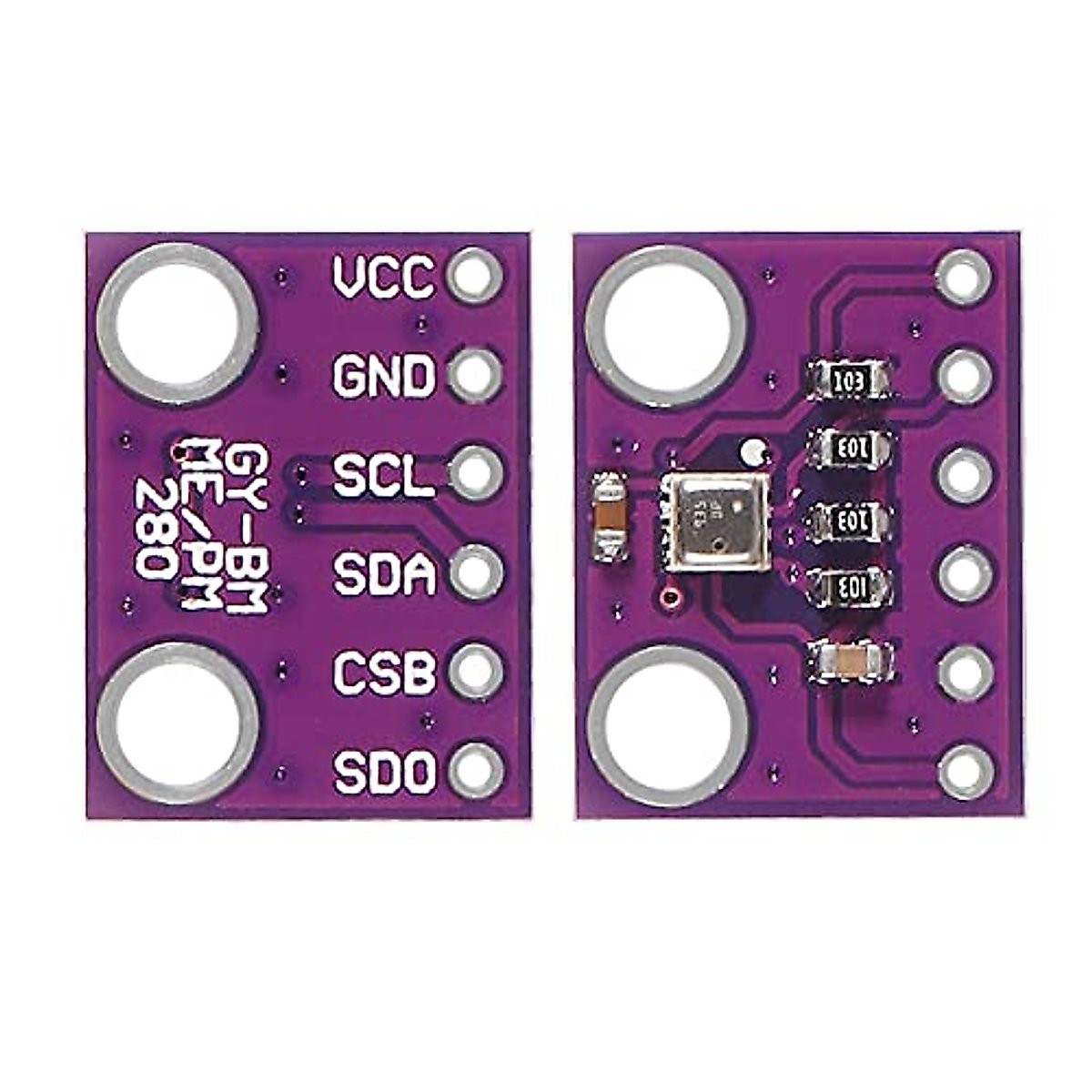 DORHEA 2Pcs BME280 3.3V Temperature Humidity Atmospheric Barometric Pressure Sensor Module GY-BME280-3.3 IIC I2C Breakout Board