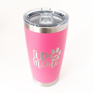 Cat Mugs for Women, Cat Coffee Mugs, Cat Mom Mug, Dog Tumbler, 20 oz Fur Mama Coffee Mug